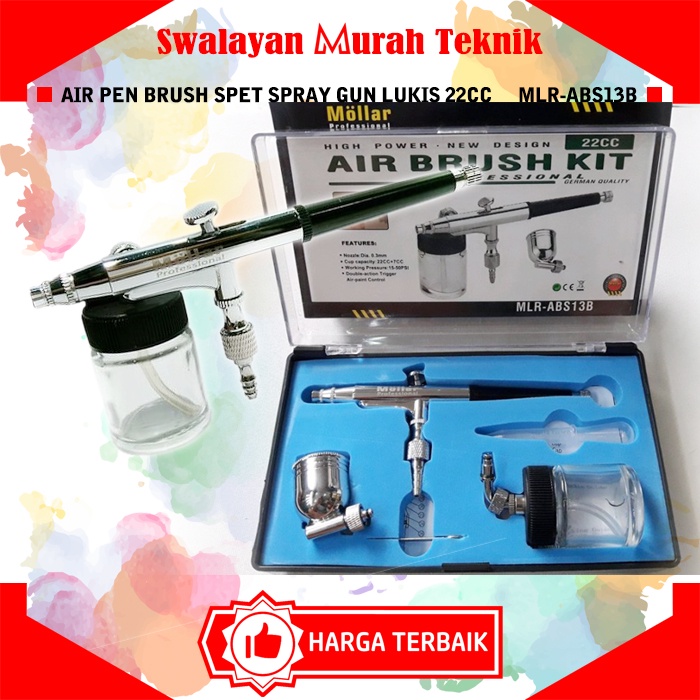 Jual Airbrush Kit Air Pen Brush MOLLAR ABS13B Spet Paint Spray Gun Lukis 22cc | Shopee Indonesia