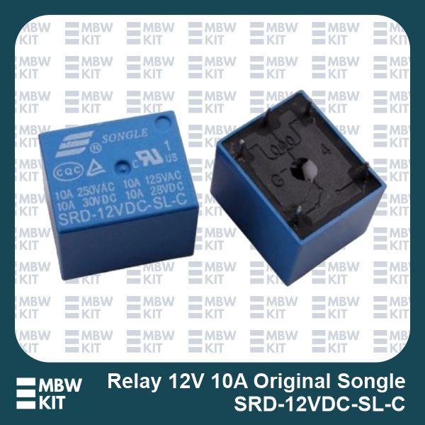 Jual Relay 12V 10A Songle Original SRD-12VDC-SL-C 5 Kaki | Shopee Indonesia