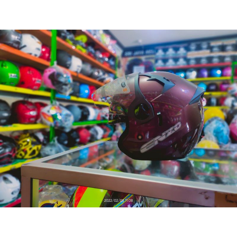 Jual HELM INK ENZO UNGU DOBEL VISOR ORIGINAL | Shopee Indonesia