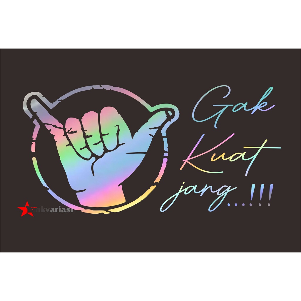 Jual Sticker Tangan oleng Gak kuat Jang/Catting Sticker Buat Kaca Mobil ...