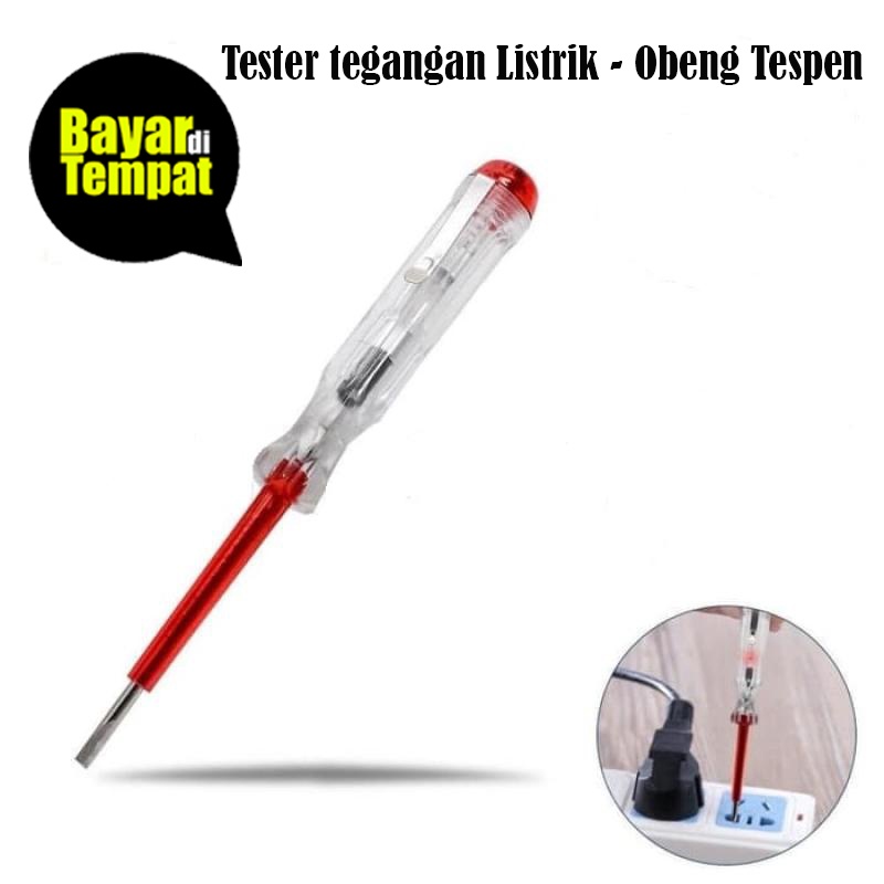 Jual Tespen Test Pen Alat Tes Listrik Obeng Kelistrikan Test Pen Merah ...