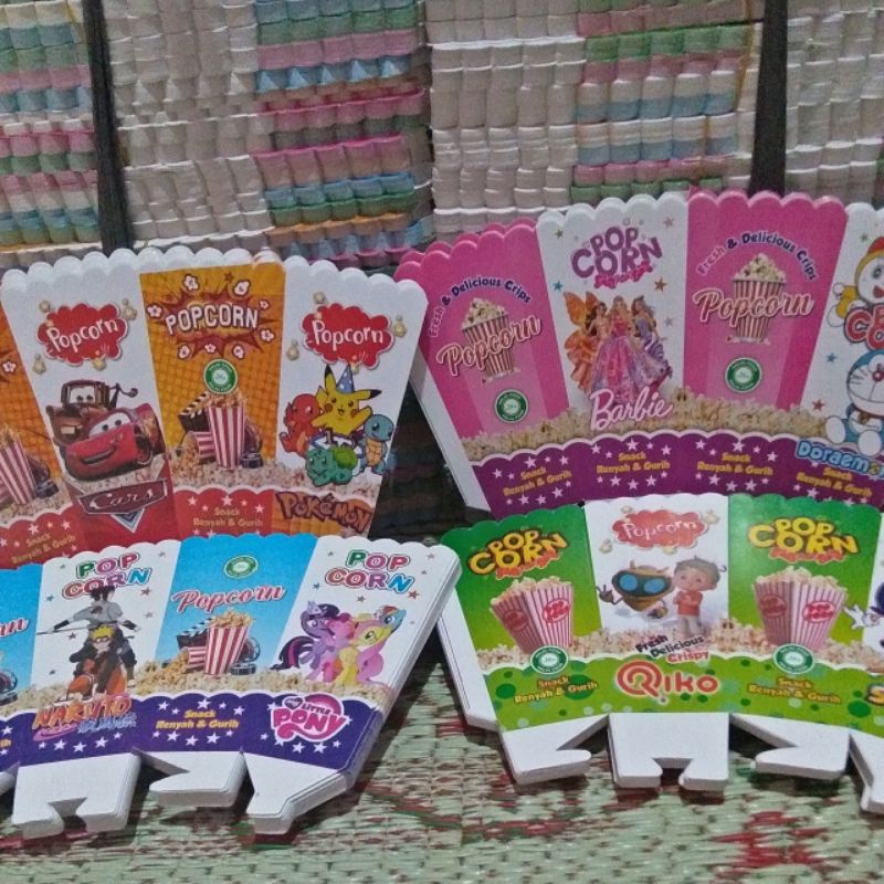 Jual kertas bungkus popcorn/cup popcorn/kertas popcorn | Shopee Indonesia