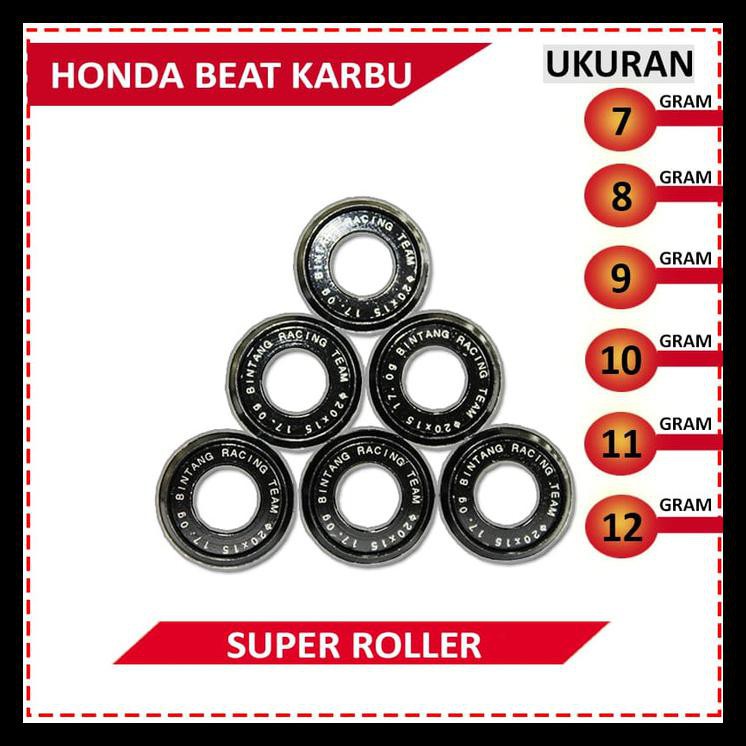 Jual ORI SUPER ROLLER BLACK DIAMOND BRT HONDA BEAT KARBU (7, 8,9,10,11 ...
