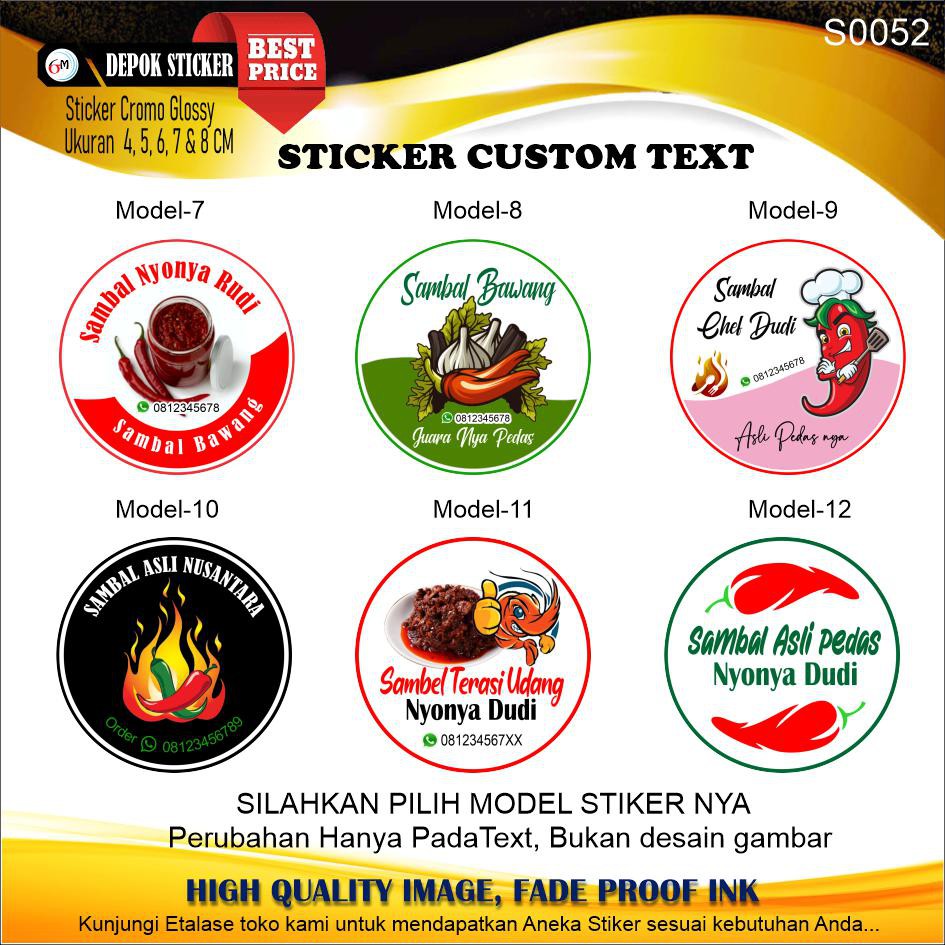 Jual Stiker Sambal kemasan Botol | Shopee Indonesia
