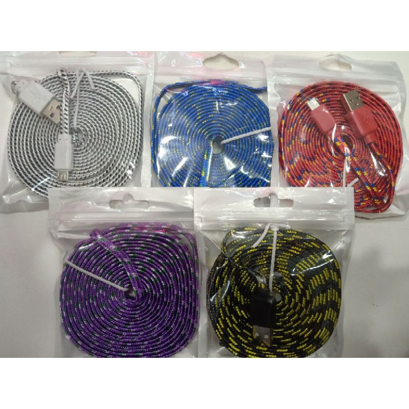 Jual kabel data 3 meter model tali sepatu micro panjang | Shopee Indonesia