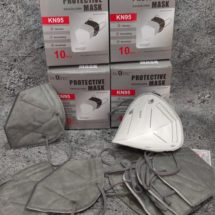 Jual MASKER KN95 MASKER MURAH KN95 IMPORT - ABU-ABU/GREY ISI 10PCS ...