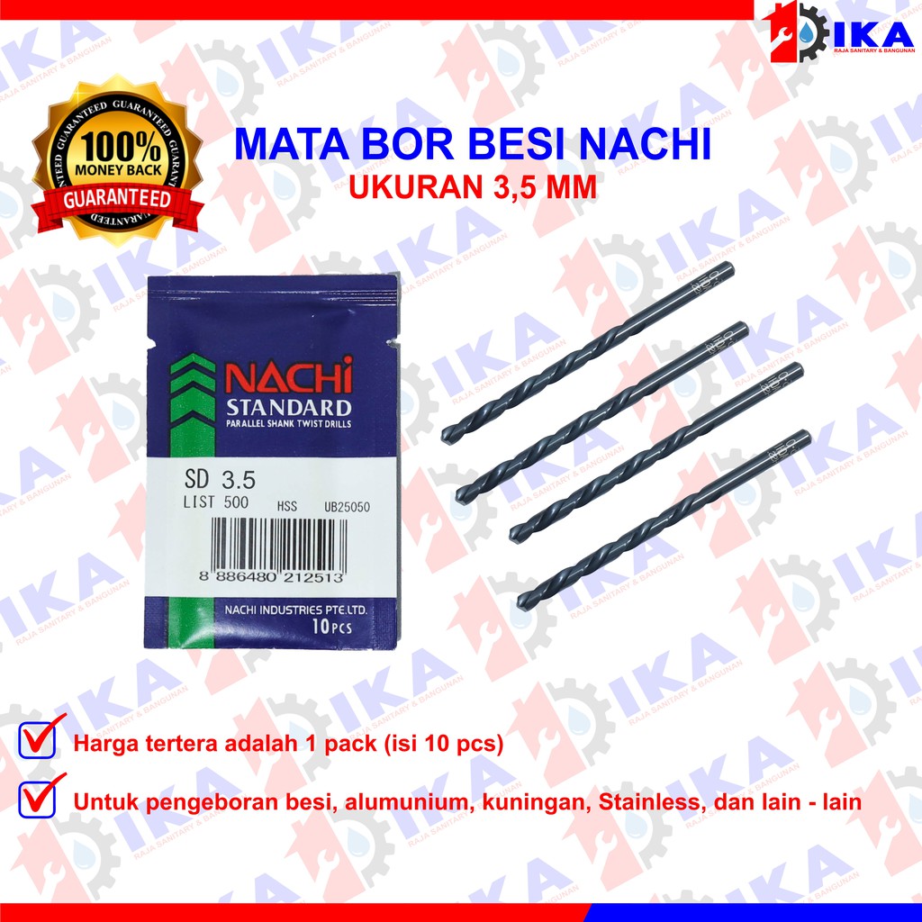 Jual Nachi Mata Bor Besi HSS 1.5MM - 10MM High Quality/ Mata Bor Besi HSS Asli | Shopee Indonesia