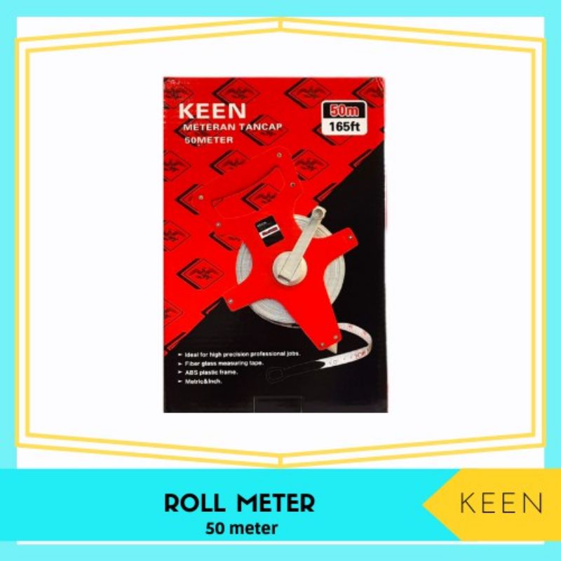 Jual METERAN FIBER 50 METER / METERAN TANCAP TANAH 50 M 50 METER ROLL ...