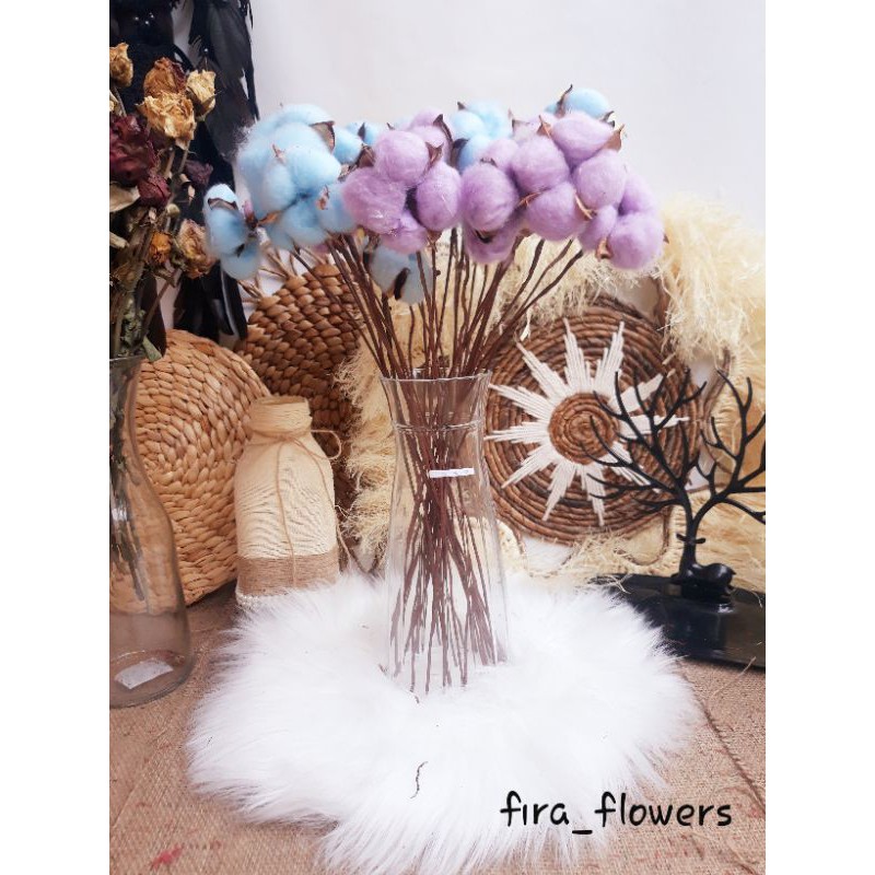 Jual Bunga Kapas Artificial Cotton Flower 1 btg Single Stem Dekorasi ...