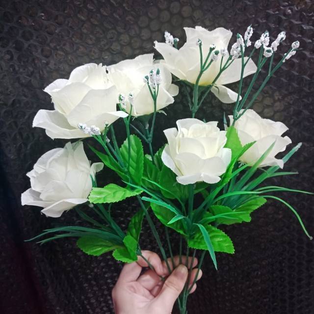 Jual Buket Bunga Mawar Rose Mangkok X5 Artifisial Persis Foto (Cabang 6 ...