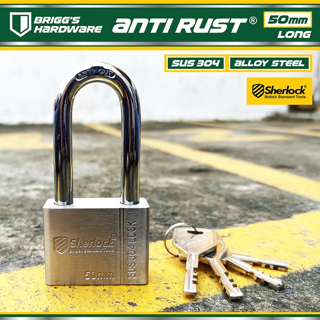 Jual SHERLOCK Gembok ANTI RUST 50 mm panjang-Stainless Steel 304 anti ...