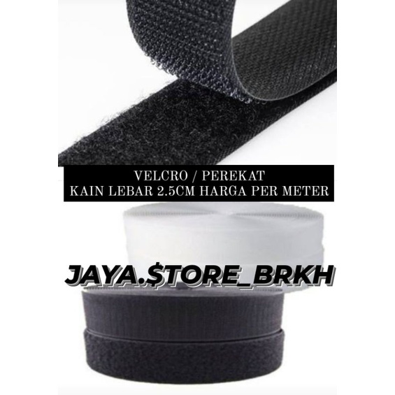 Jual Velcro Meteran velcrow Prepetan Perekat kretekan fastener tape Putih hitam jahit Menjahit ...