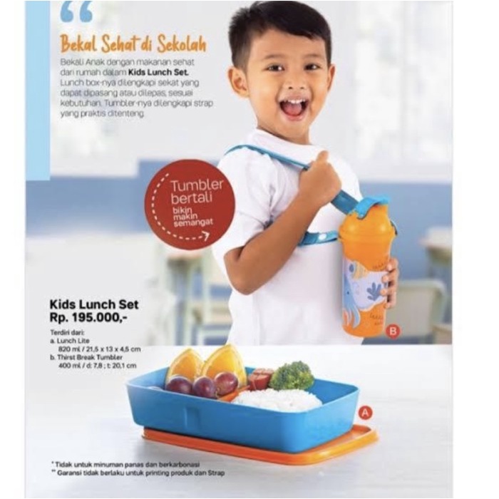 Jual set-box-lunch- tempat makan & minum anak tupperware kids lunch set ...