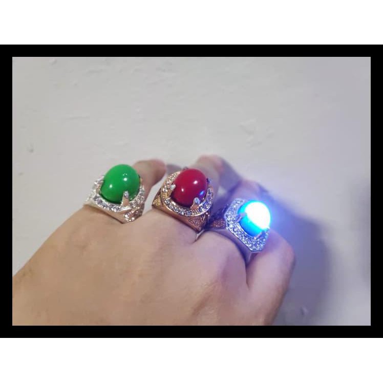 Jual PROMO Cincin Batu Pria Sulap Fosfor Merah Delima Nyala Kena Dalam ...