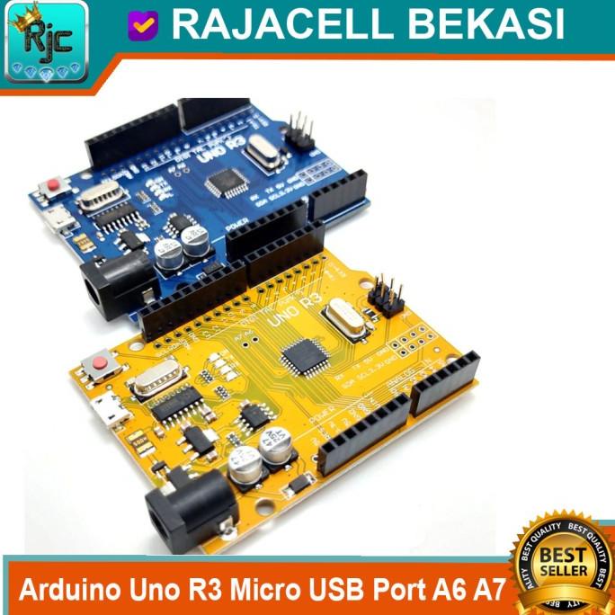 Jual Arduino Uno R3 Micro USB Port A6 A7 High Quality Uno Compatible ...