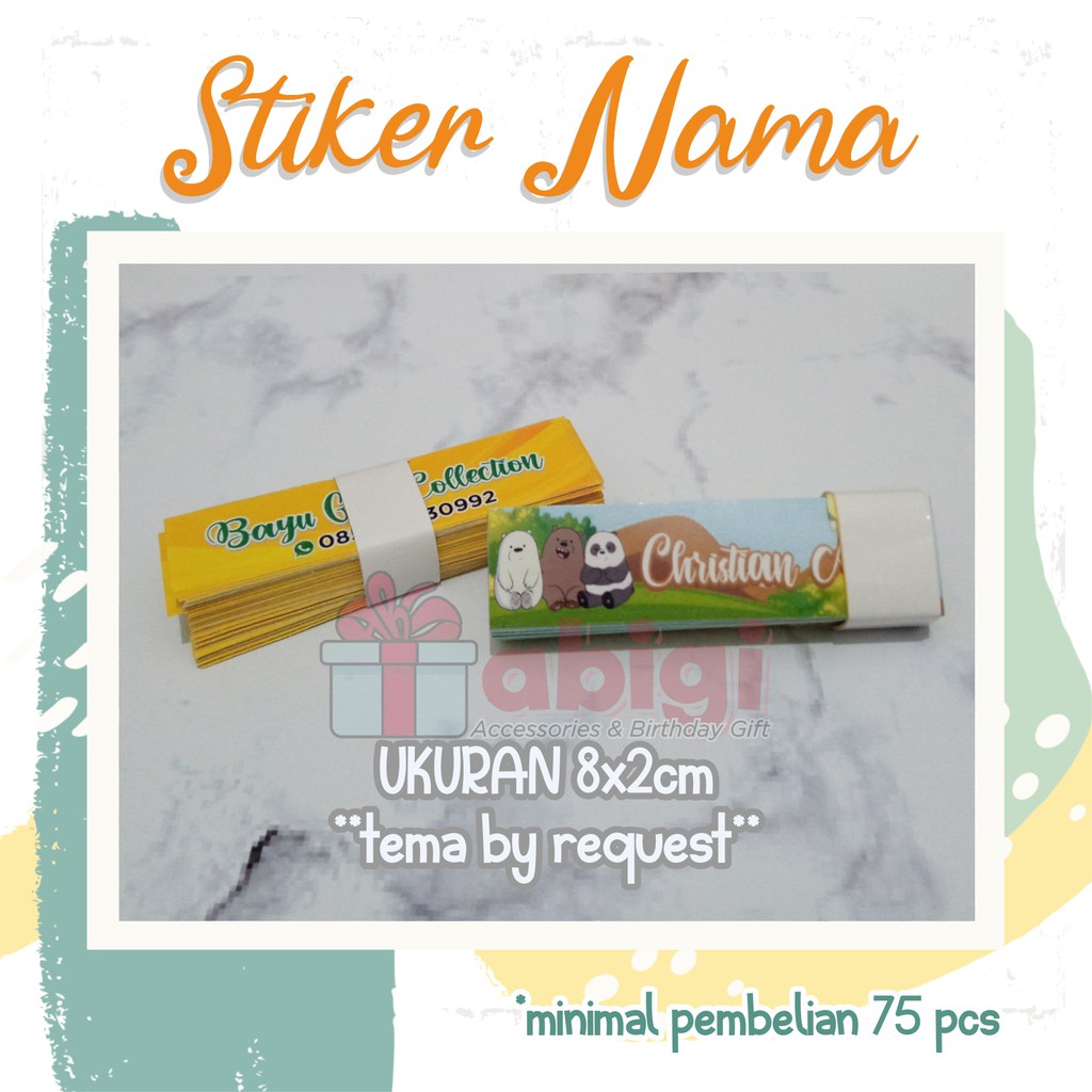 Jual Stiker Nama Custom Tema | Shopee Indonesia