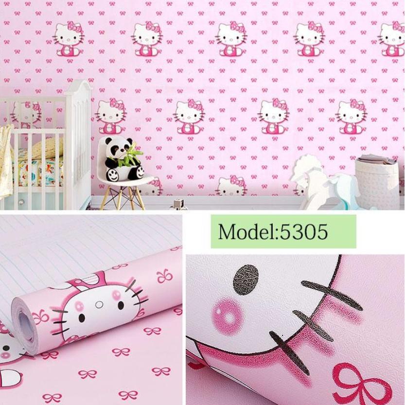 Jual Wallpaper dinding Helo Kity Keropi / wallsticker 45 cm x 10 m doraemon hello kitty TERBAIK ...
