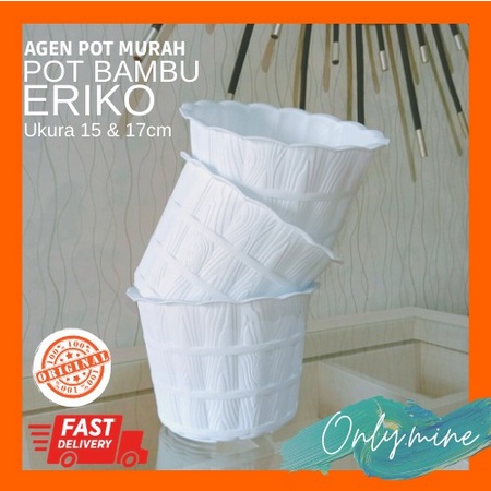Jual POT BUNGA PLASTIK MODEL BAMBU UKURAN 15 CM ERIKO POT KEMBANG POT ...