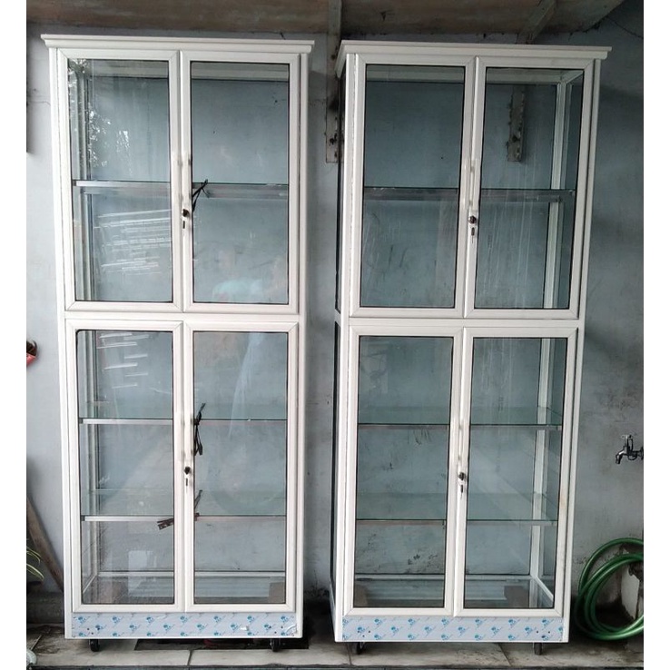 Jual Lemari Almari Untuk Display Pajangan Hias Kaca Aluminium Roda ...