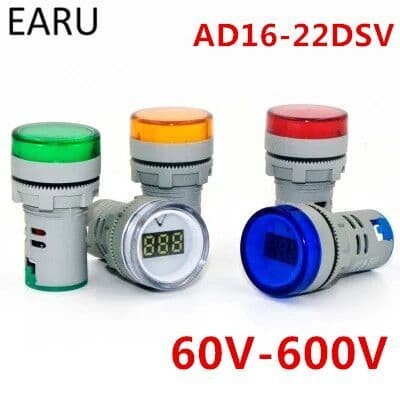 Jual Digital AC Pilot Lamp Voltmeter Panel 60-600 volt AC 22mm | Shopee ...