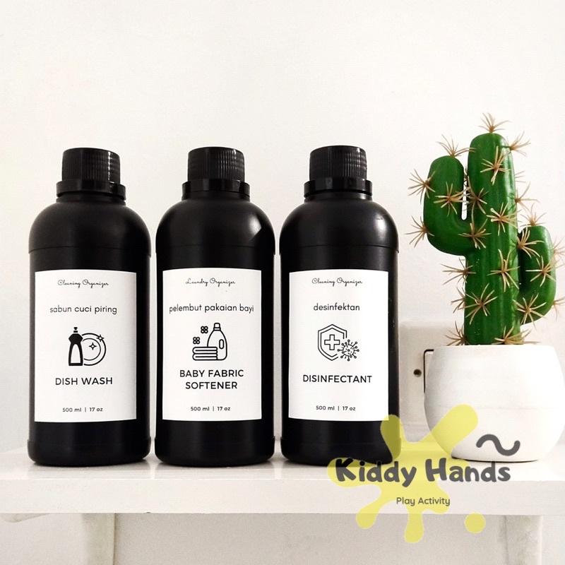 Jual BOTOL BLACK SERIES Refill 500 ml Minimalis Aesthetic Cairan ...