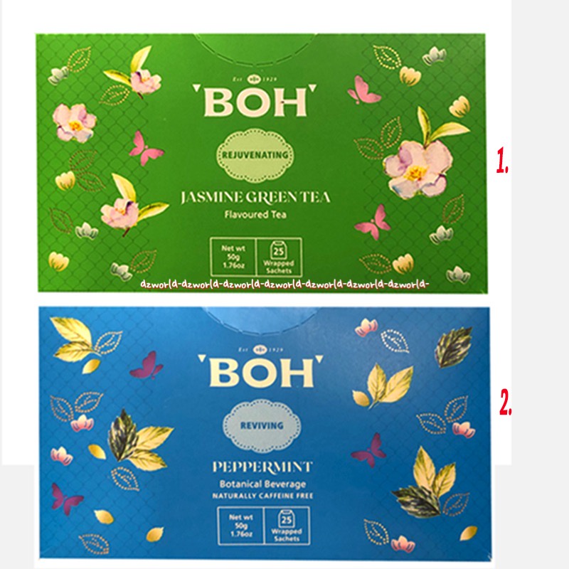 Jual Boh Rejuvenating Jasmine Green Tea 25sachet Reviving Peppermint ...