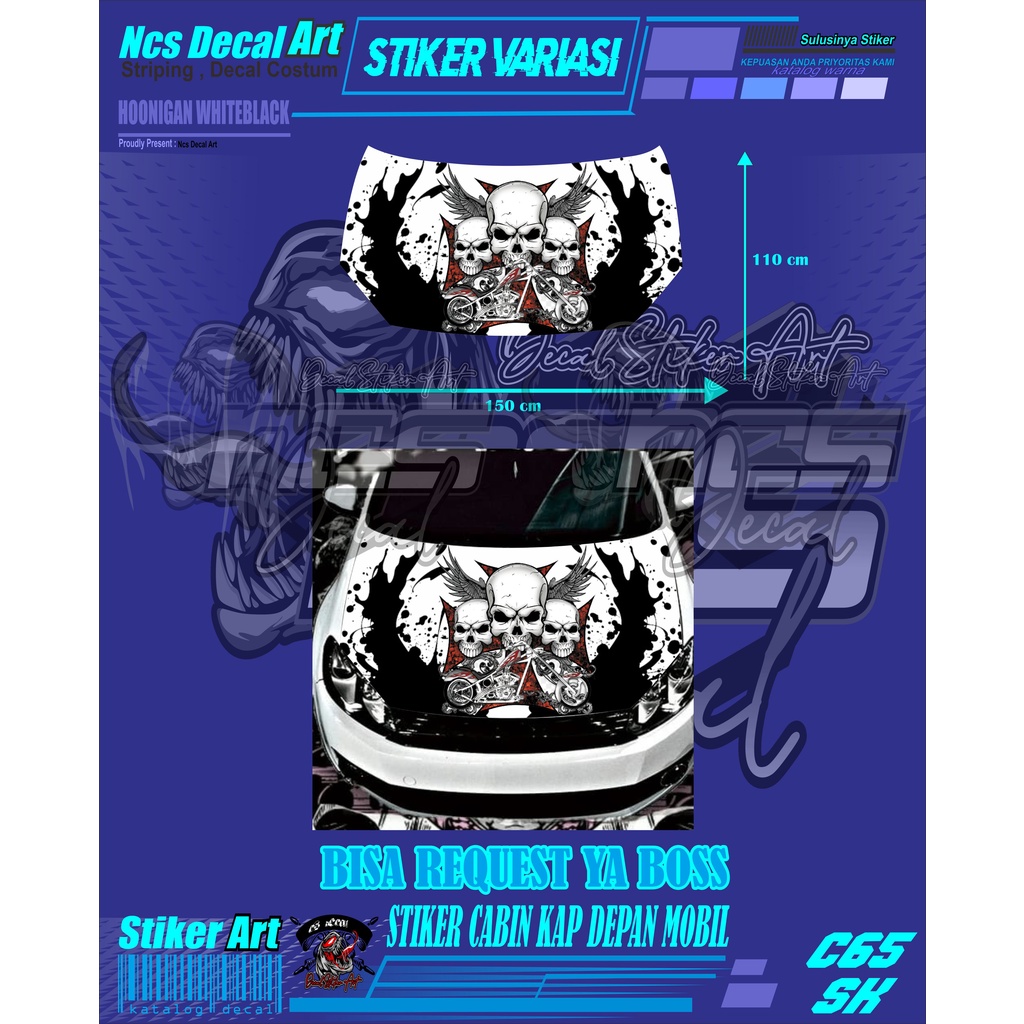 Jual Sticker mobil stiker kap depan mobil sticker bemper mobil stiker ...