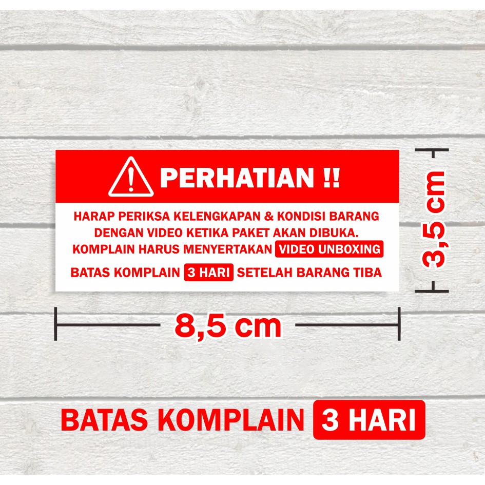 Jual Stiker Perhatian Video Unboxing Sticker Label Peringatan ...