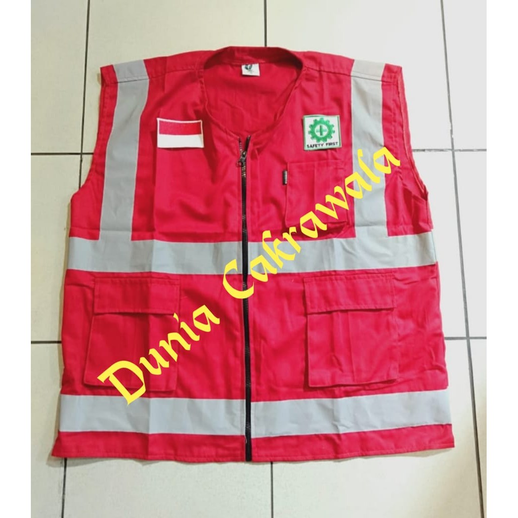 Jual Rompi Safety Bahan Drill Plus Logo K3 dan Logo Bendera / Rompi ...