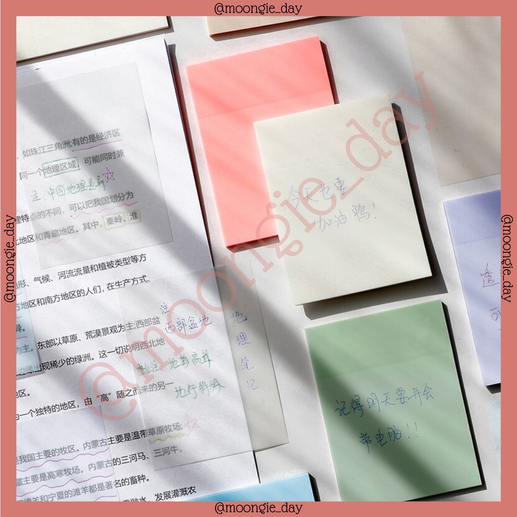 Jual 45 LEMBAR STICKY NOTE TRANSPARAN PUTIH MEMO BULLET JURNAL DIY ...