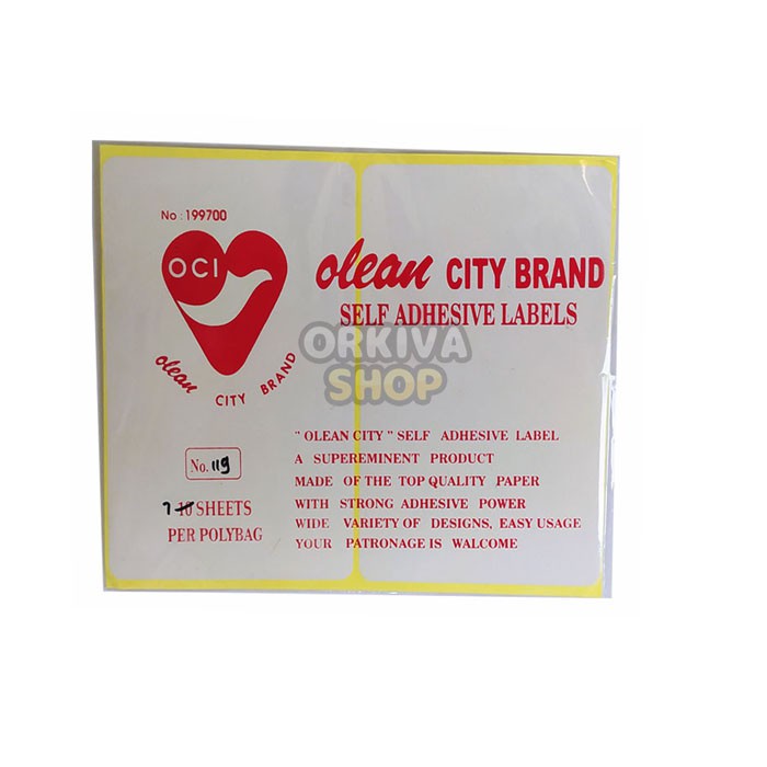 Jual Label Nama / Label Olean City No.119 Polos (7 Lembar) | Shopee ...