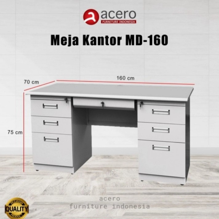 Jual Meja kerja 1 biro meja kantor acero MD 160 bahan besi | Shopee Indonesia
