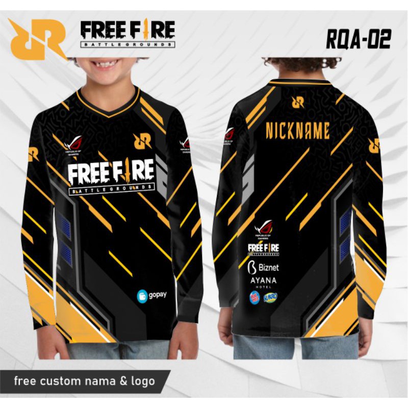 Jual baju jersey RRQ free fire lengan panjang kaos RRQ free fire anak ...