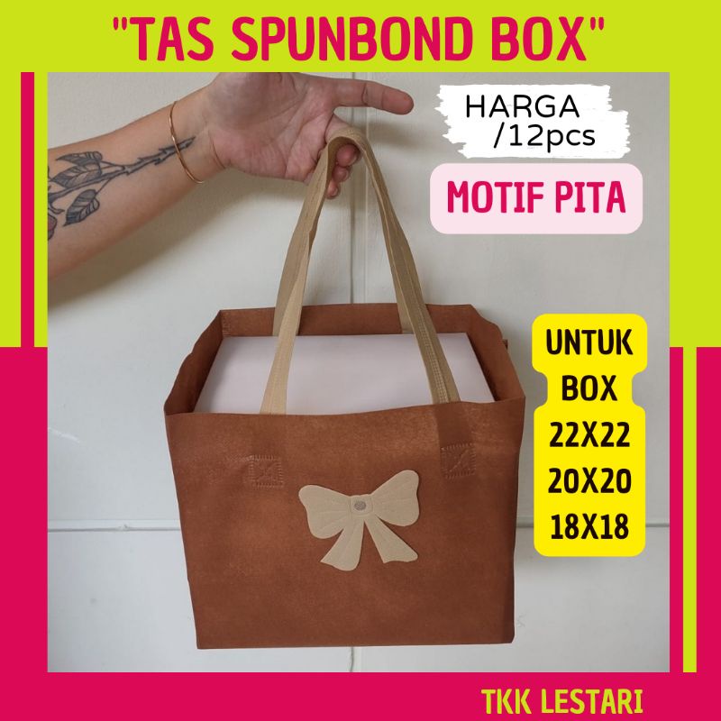 Jual Tas spunbond box 22x22 20x20 motif pita / tas spunbond box motif pita / tas spunbond full ...