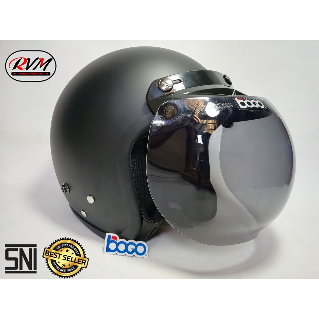 Jual HELM BOGO CLASSIC POLOS HITAM DOFF BOGO ORIGANAL | Shopee Indonesia