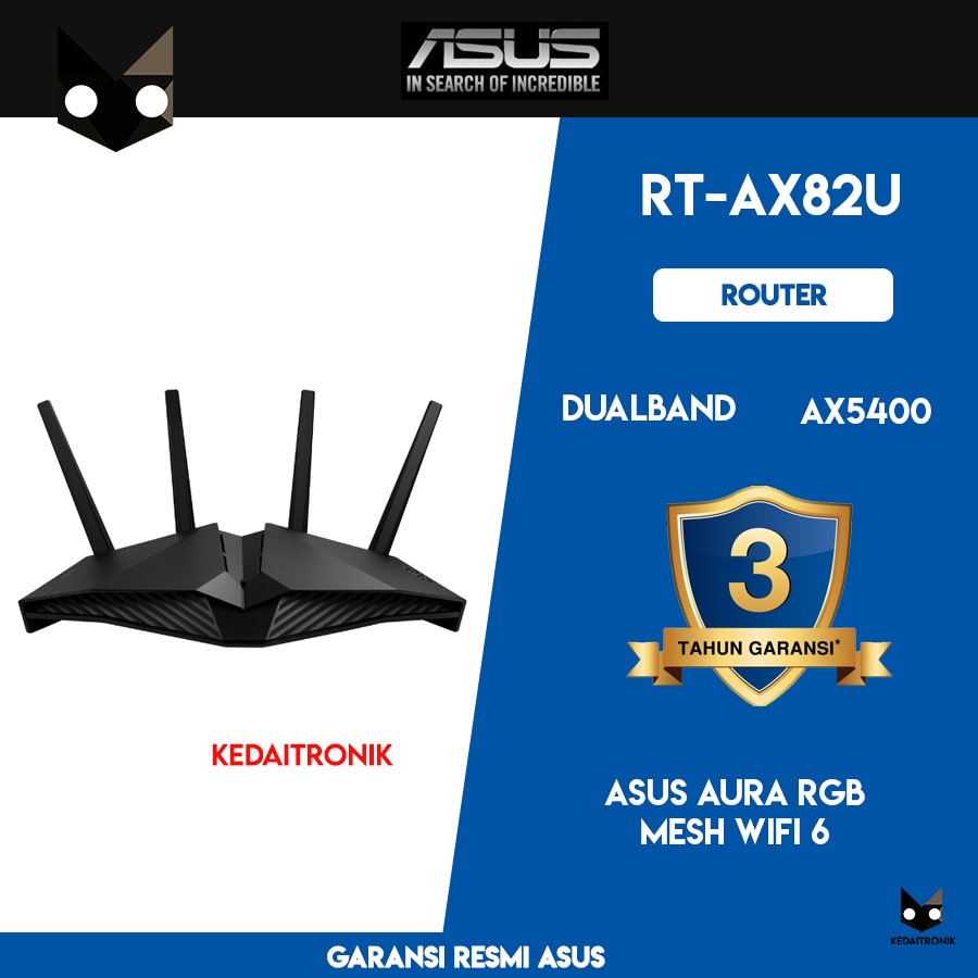 Jual ASUS Router RT-AX82U Aura RGB Gaming AX5400 Dual Band WiFi 6 Wireless | Shopee Indonesia