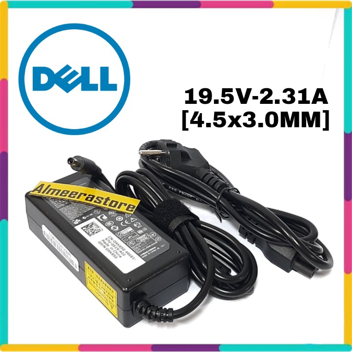 Jual Adaptor Original Laptop Dell 19.5V - 2.31A DC : 4.5 x 3.0mm ( Jarum ) | Shopee Indonesia