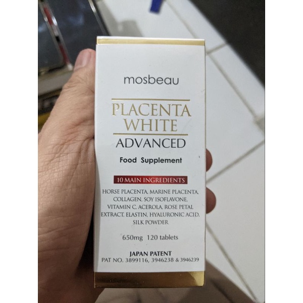 Jual Mosbeau Susu Placenta White Advanced Supplement 120 Tablets 650mg ...
