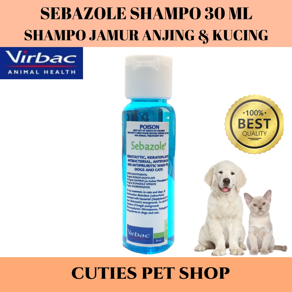 Jual SHAMPO SEBAZOLE 30 ML ANTI JAMUR KETOMBE BAKTERI ANJING KUCING ...