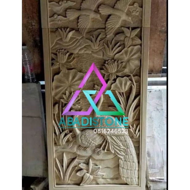 Jual ukiran relief batu alam untuk dinding berbagai motif fertikal ...