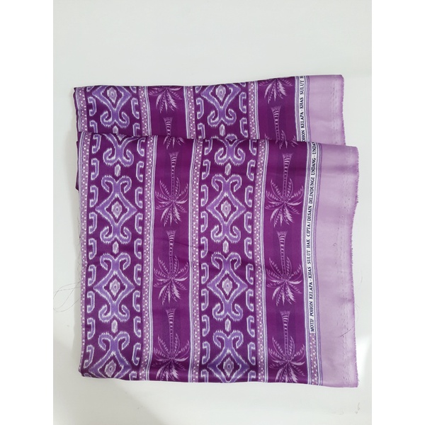 Jual Bahan Kain Satin Motif Pohon Kelapa Khas Sulawesi Utara | Shopee ...