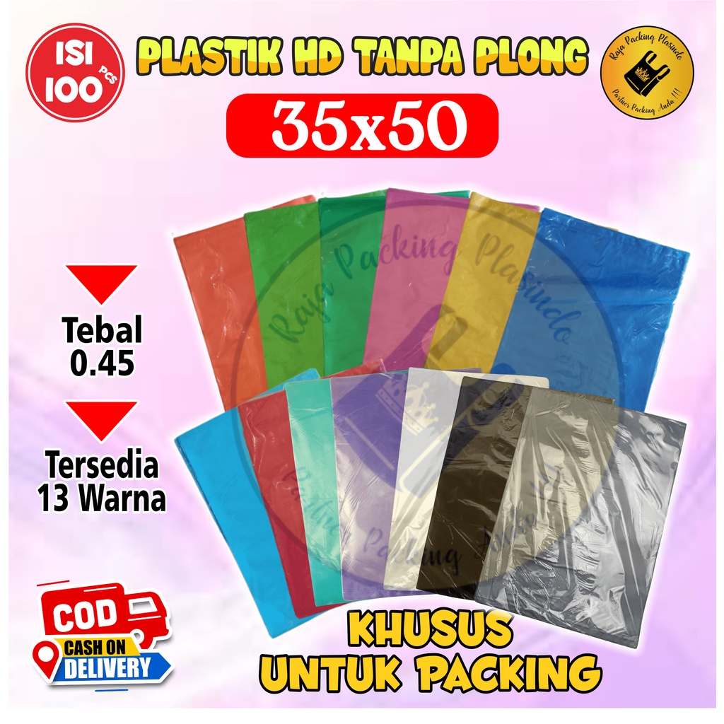 Jual Plastik Packing HD TANPA PLONG UK 35x50 isi 100 lembar TEBAL 0,45 ...