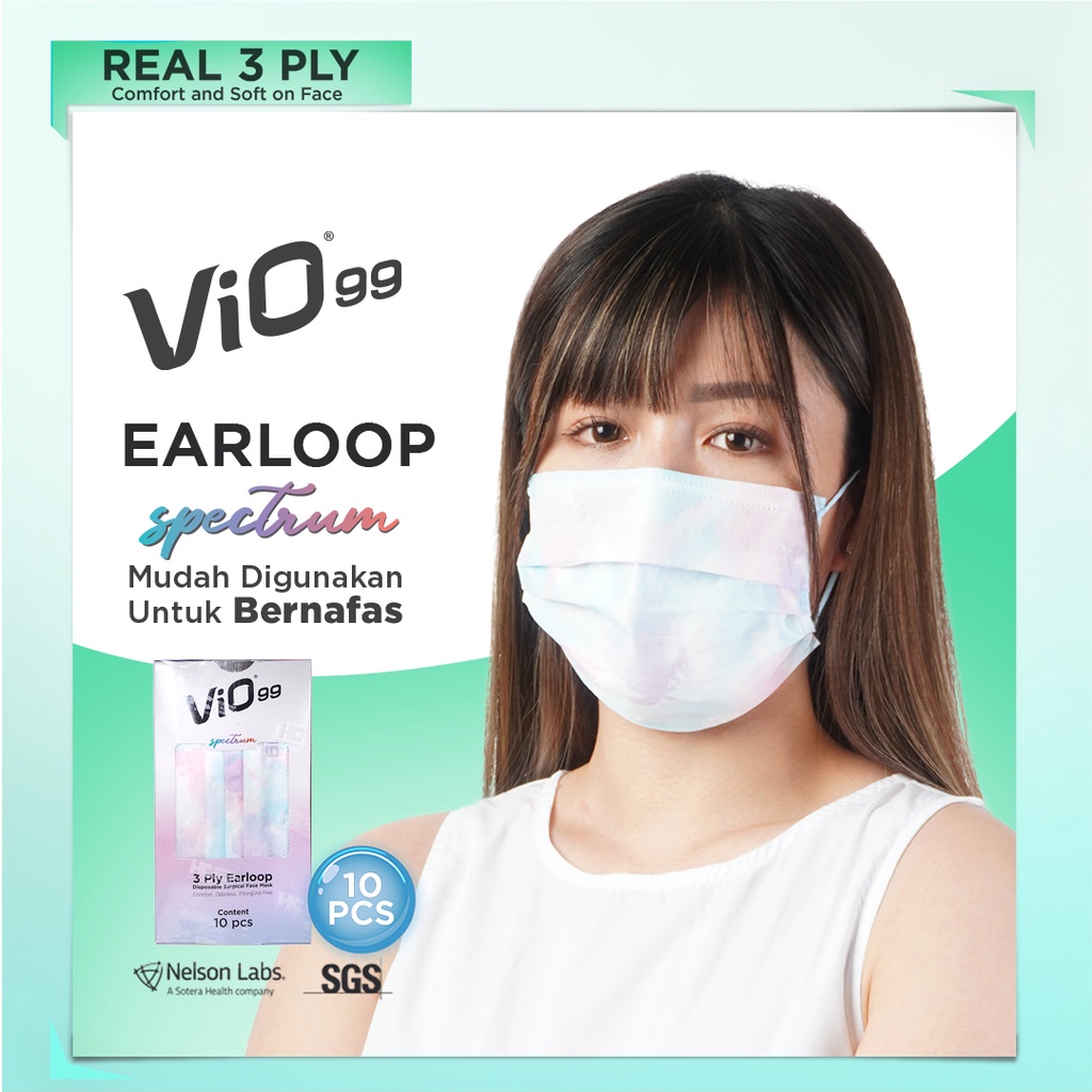 Jual Vio Mask Vio 99 Spectrum Cloud Masker Medis 3 Ply Perbox Isi 10 Ombre ada kemenkes | Shopee ...