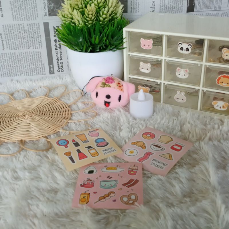 Jual Sticker Sheet Aesthetic kiss cut deco | Shopee Indonesia