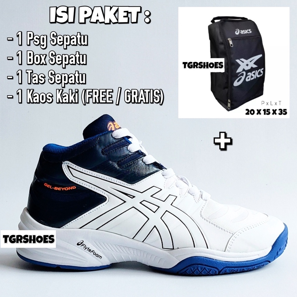 Jual PAKET HEMAT SEPATU VOLI PRIA WANITA - WHITE NAVY / SEPATU VOLLY ...