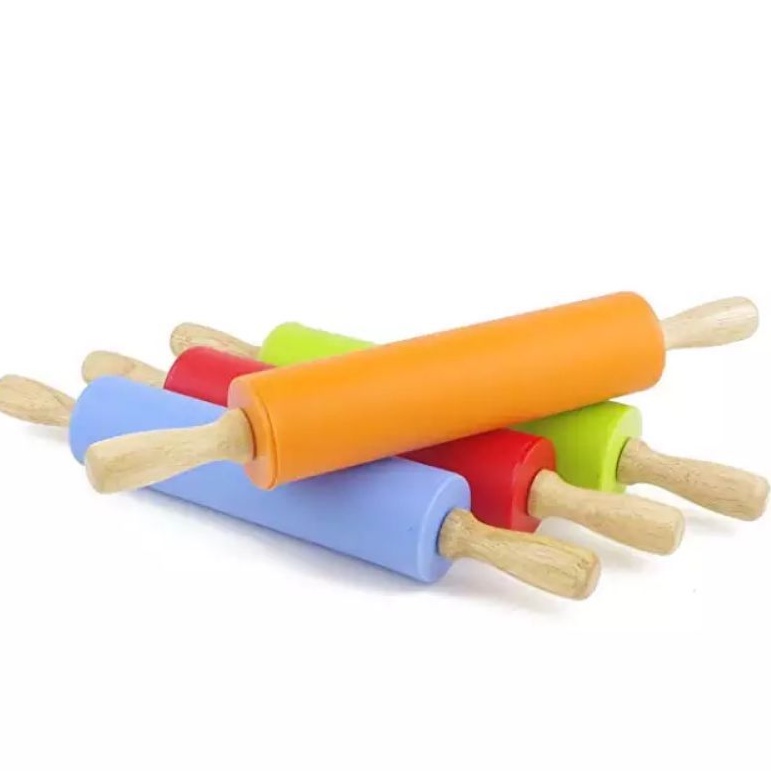 Jual ROLLING PIN SILIKON PENGGILING ADONAN BESAR GAGANG KAYU 30 CM ANTI ...