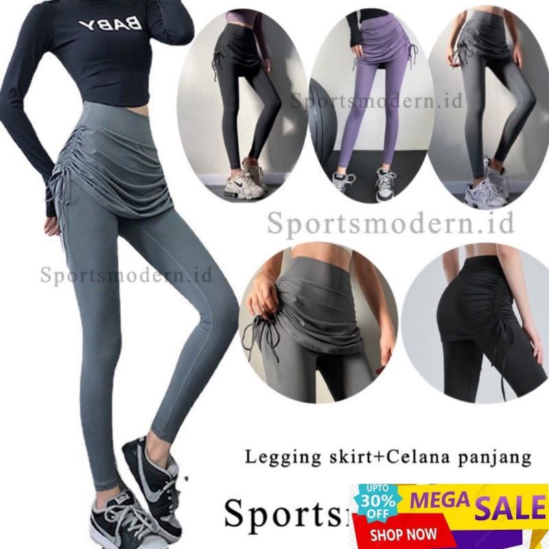 Jual New !!! Legging Skirt + Celana panjang 2 in 1 Legging Olahraga Gym ...