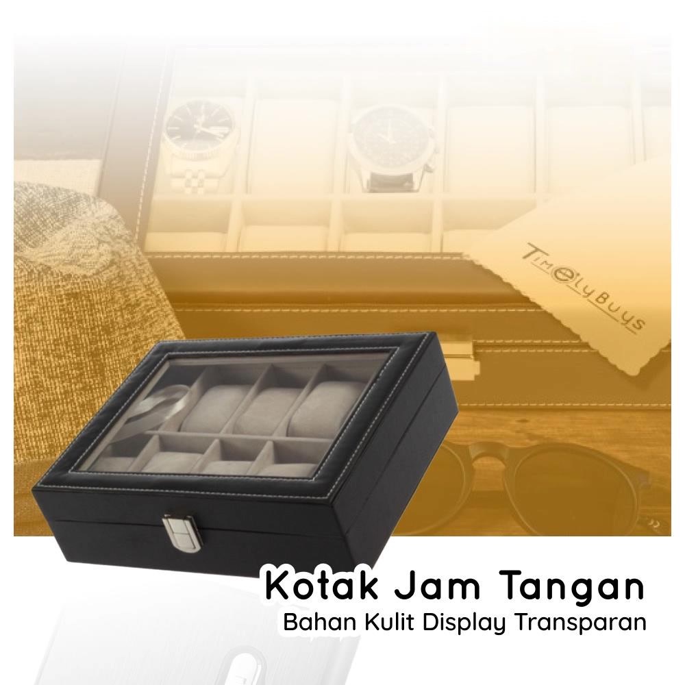 Jual Kotak Jam Tangan Bahan Kulit Display Transparan Storage Box ...