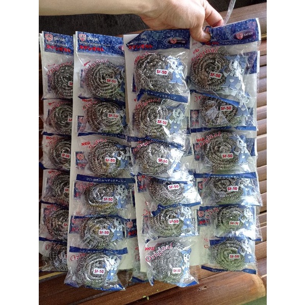 Jual (12pcs) Sabut Serabut Kawat Stainless Grenjeng Sikat Cuci Gosok ...