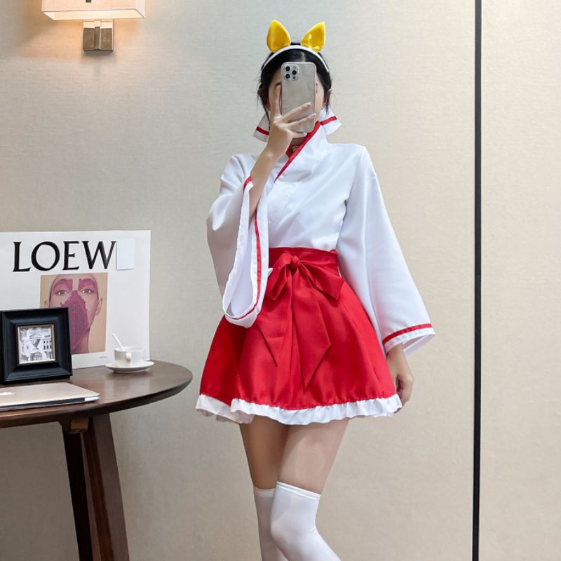 Jual Kostum Cosplay Anime Inu X Boku SS Shirakiin Ririchiyo Miko ...